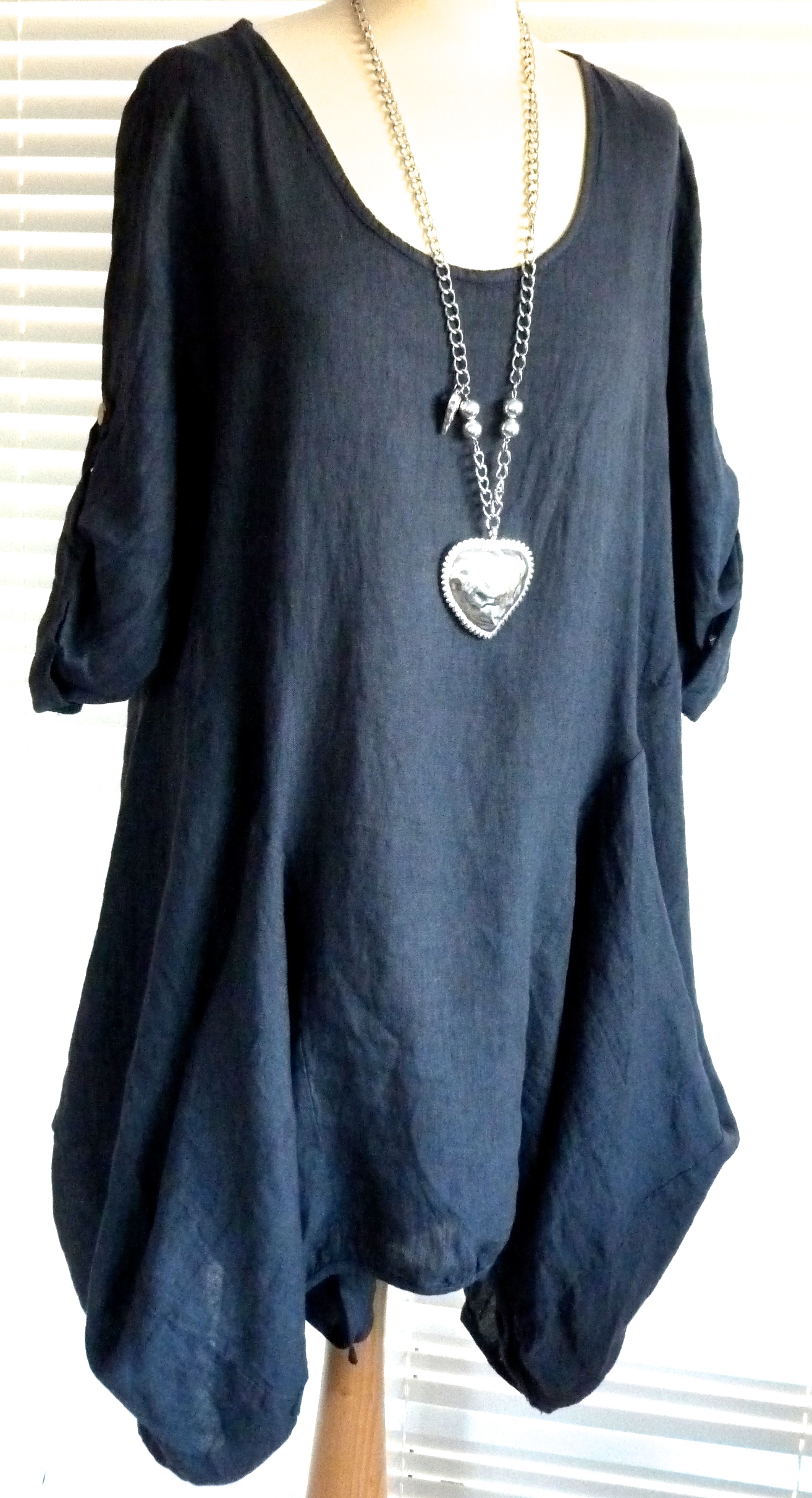 Fab Italian Linen Lagenlook Quirky Tunic Dress Perfect Chill Out Wear